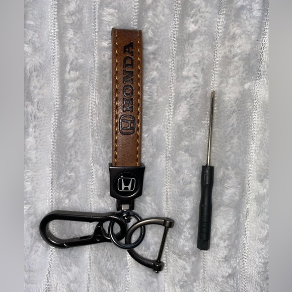 Honda | Accessories | New Honda Genuine Black Leather Car Keychain Key ...